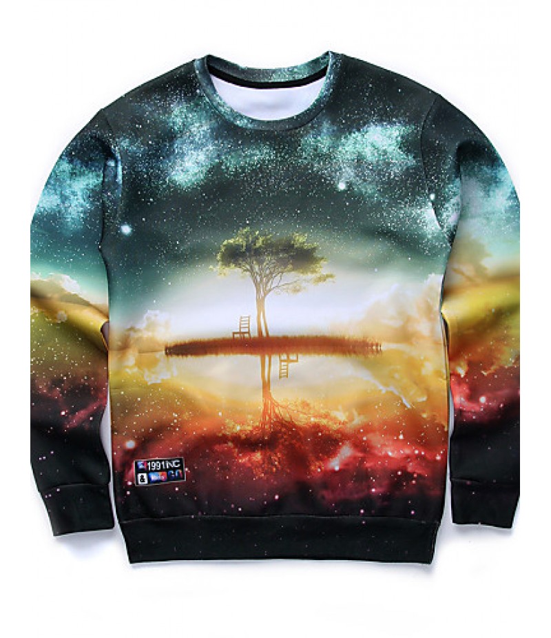 Men's Print Casual / Work / Formal / Sport Hoodie & Sweatshirt